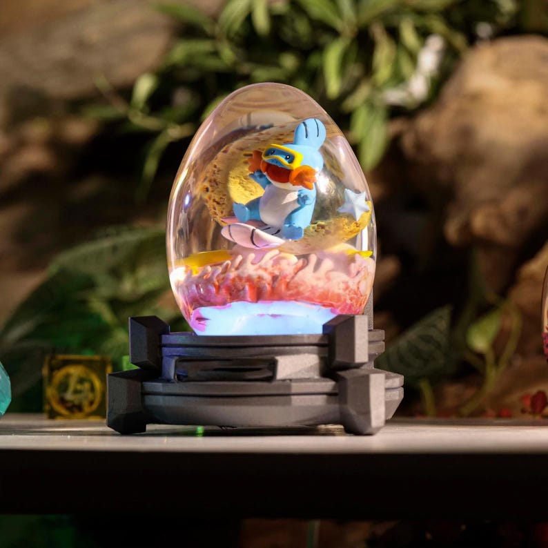 Pokemon Mudkip Epoxy Resin Egg Lamp Water Type Night Light Handmade ...