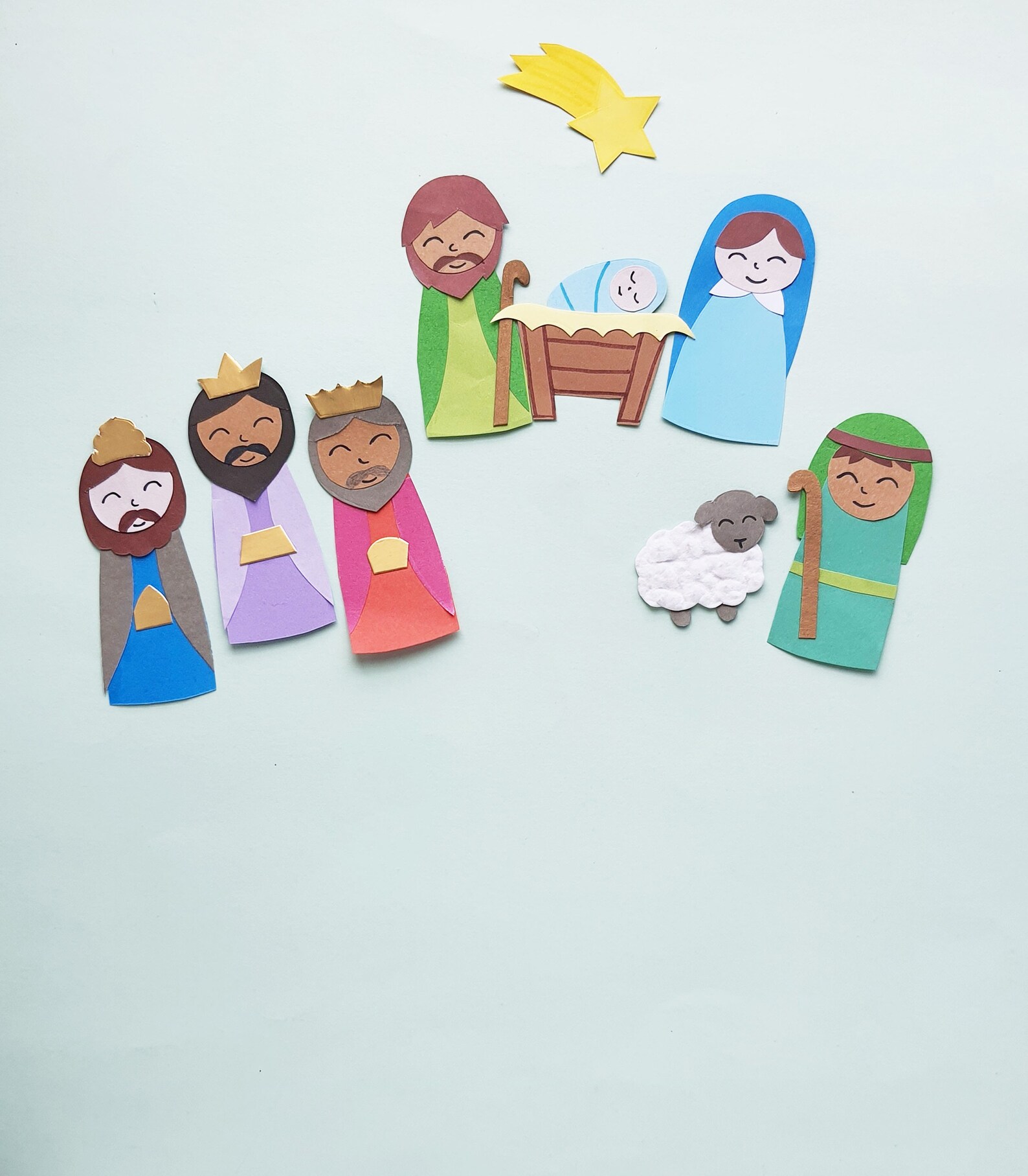 DIY Nativity Scene Paper Craft With PDF Template and Instructions - Etsy