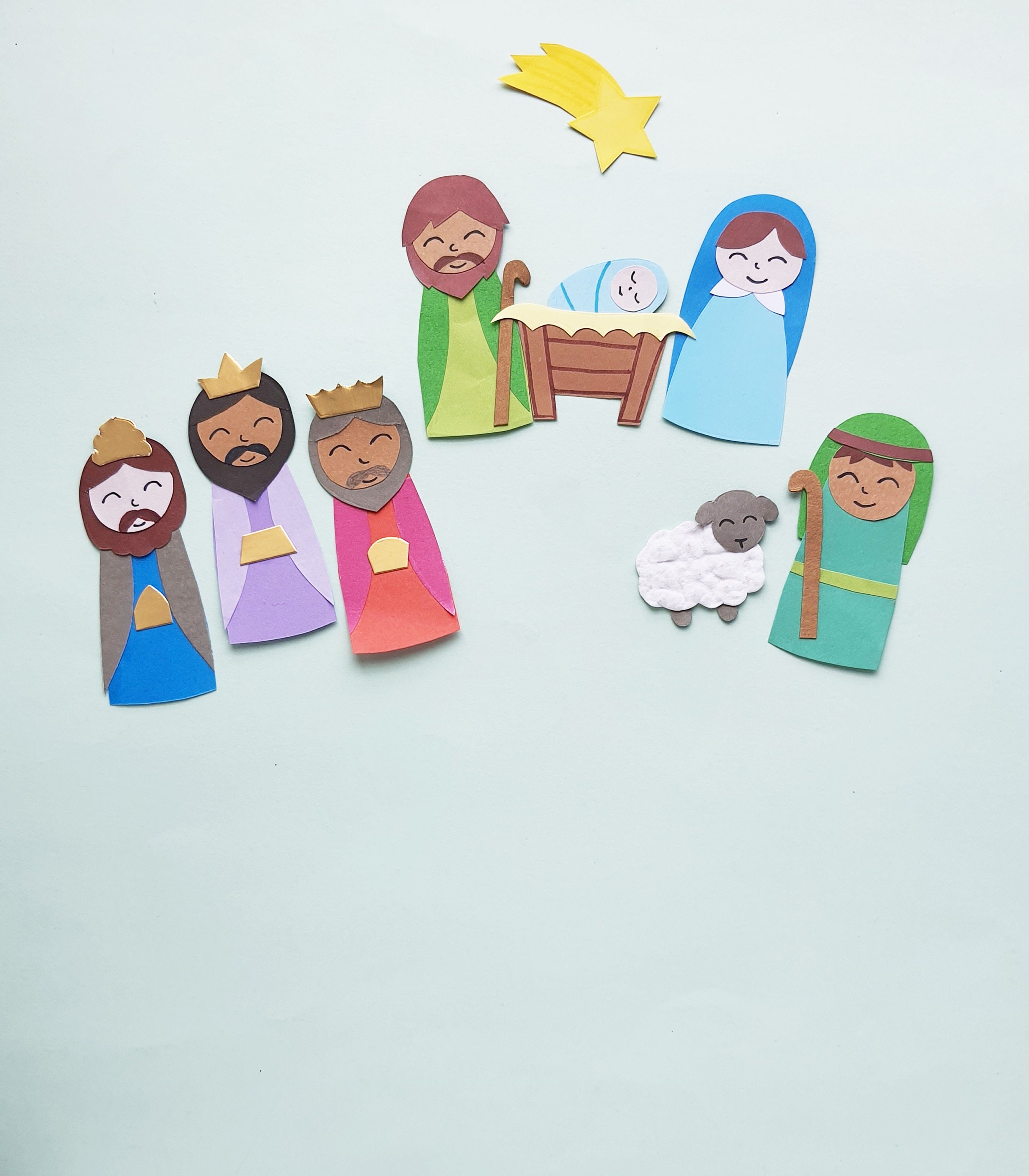 DIY Nativity Scene Paper Craft With PDF Template and Instructions - Etsy