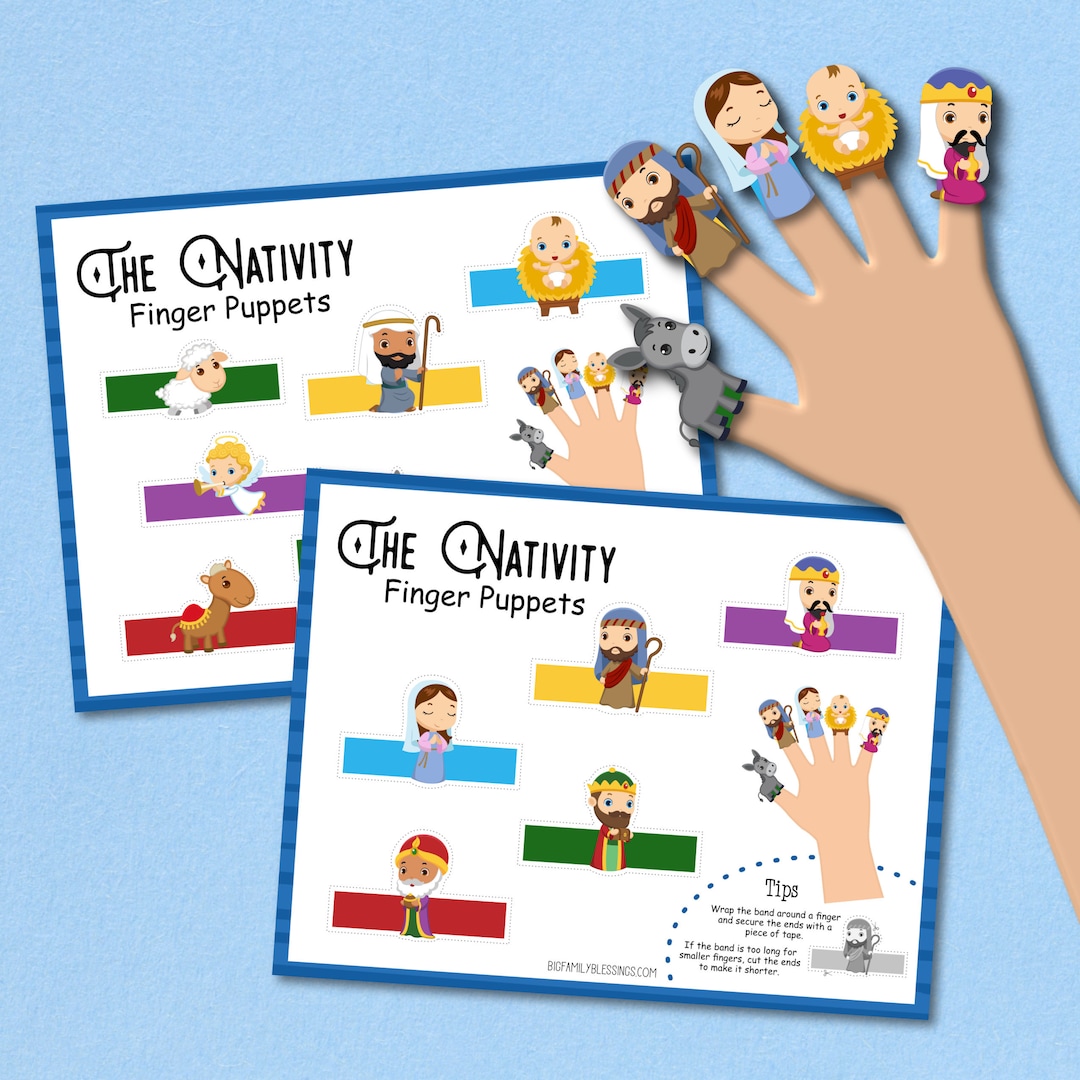 Nativity Paper Finger Puppets | Craft for Kids | Printable | Instant ...
