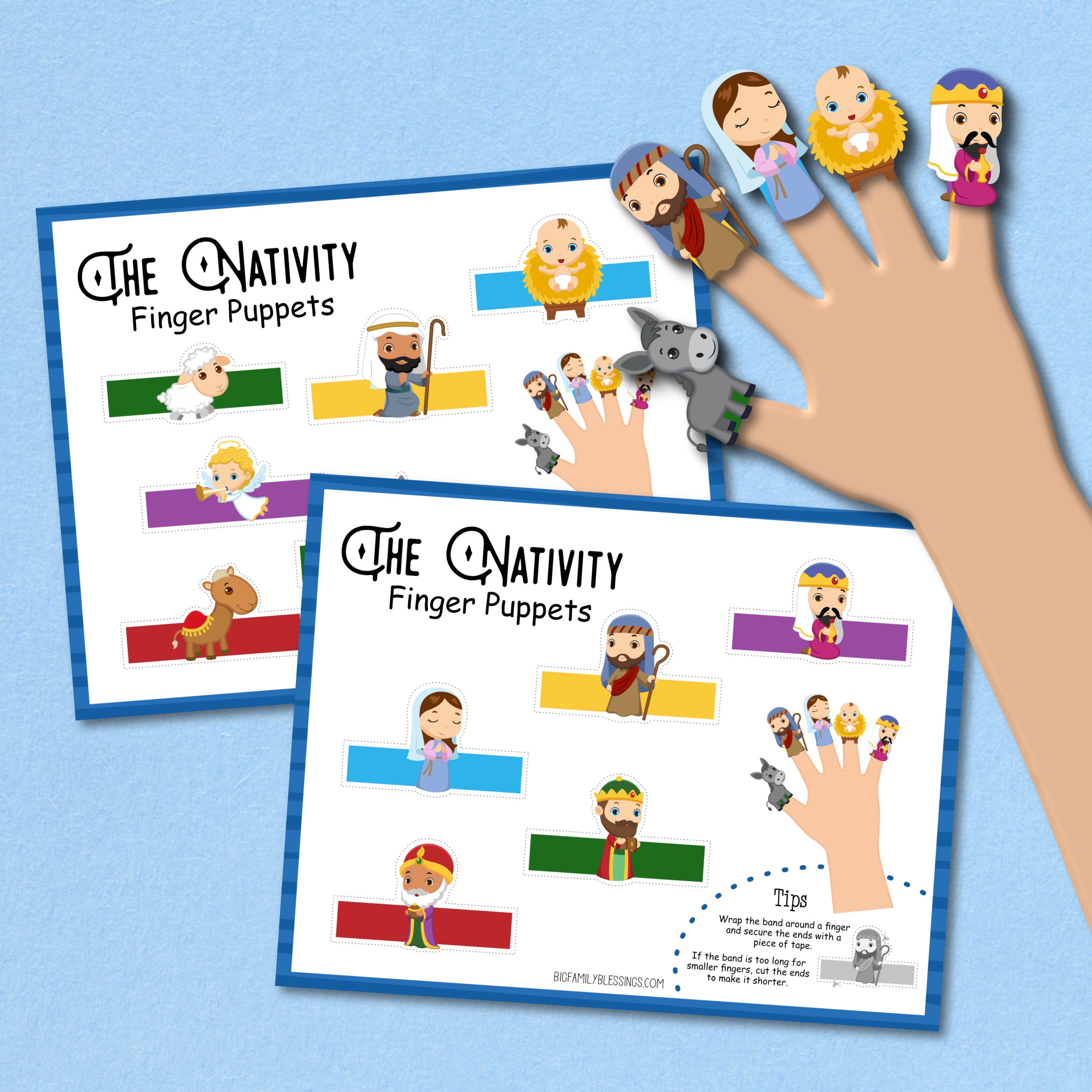 Nativity Paper Finger Puppets | Craft for Kids | Printable | Instant ...