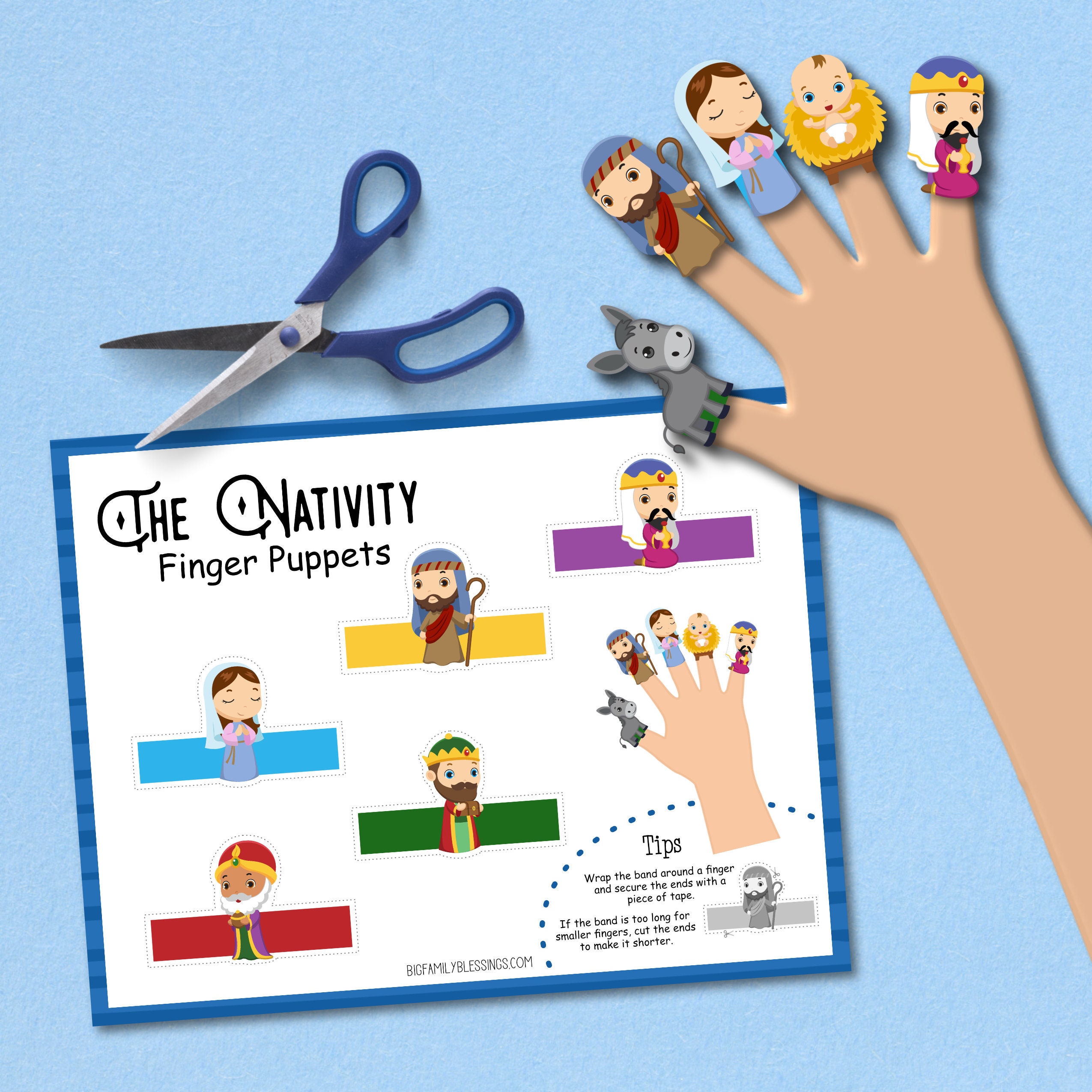 Nativity Paper Finger Puppets | Craft for Kids | Printable | Instant ...