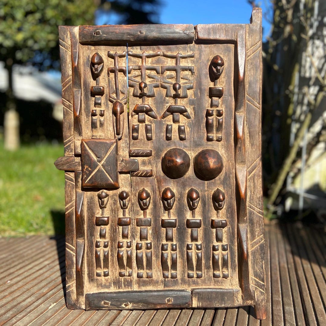 Dogon Door Original – Hand Carved African Tribal Door, Authentic Wooden ...
