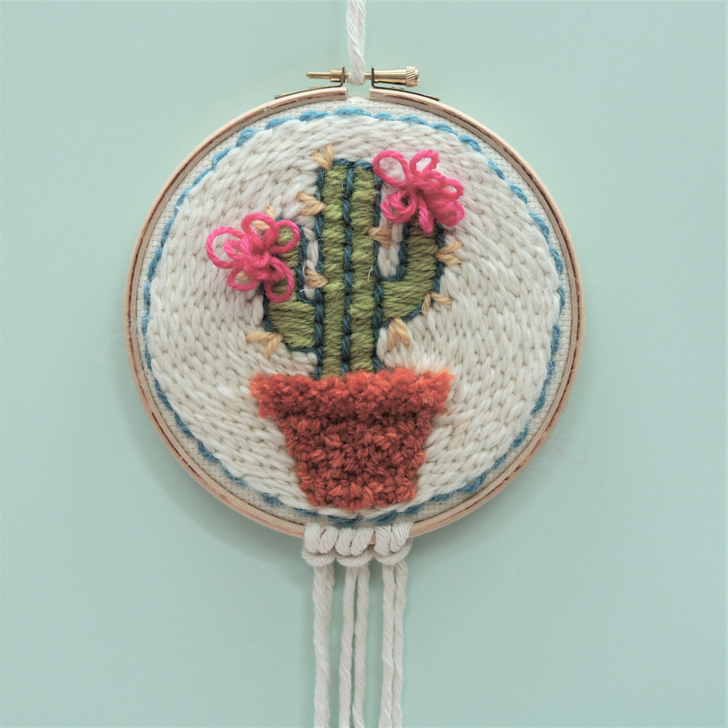 Cactus Punch Needle Pattern for Beginners Instant Download | Etsy UK