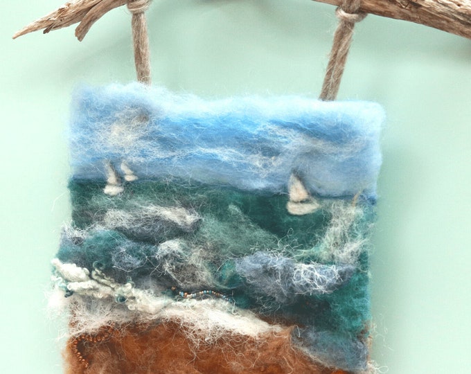 Beach View 5x7 Ocean Shells Peaceful Original Hand Made One-of-a-kind ...
