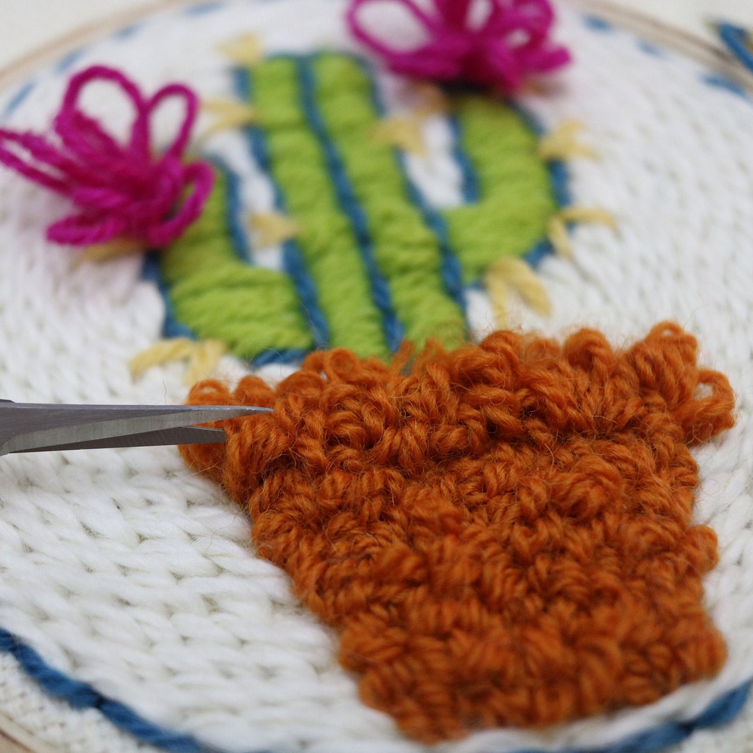 Cactus Punch Needle Pattern for Beginners Instant Download - Punch ...