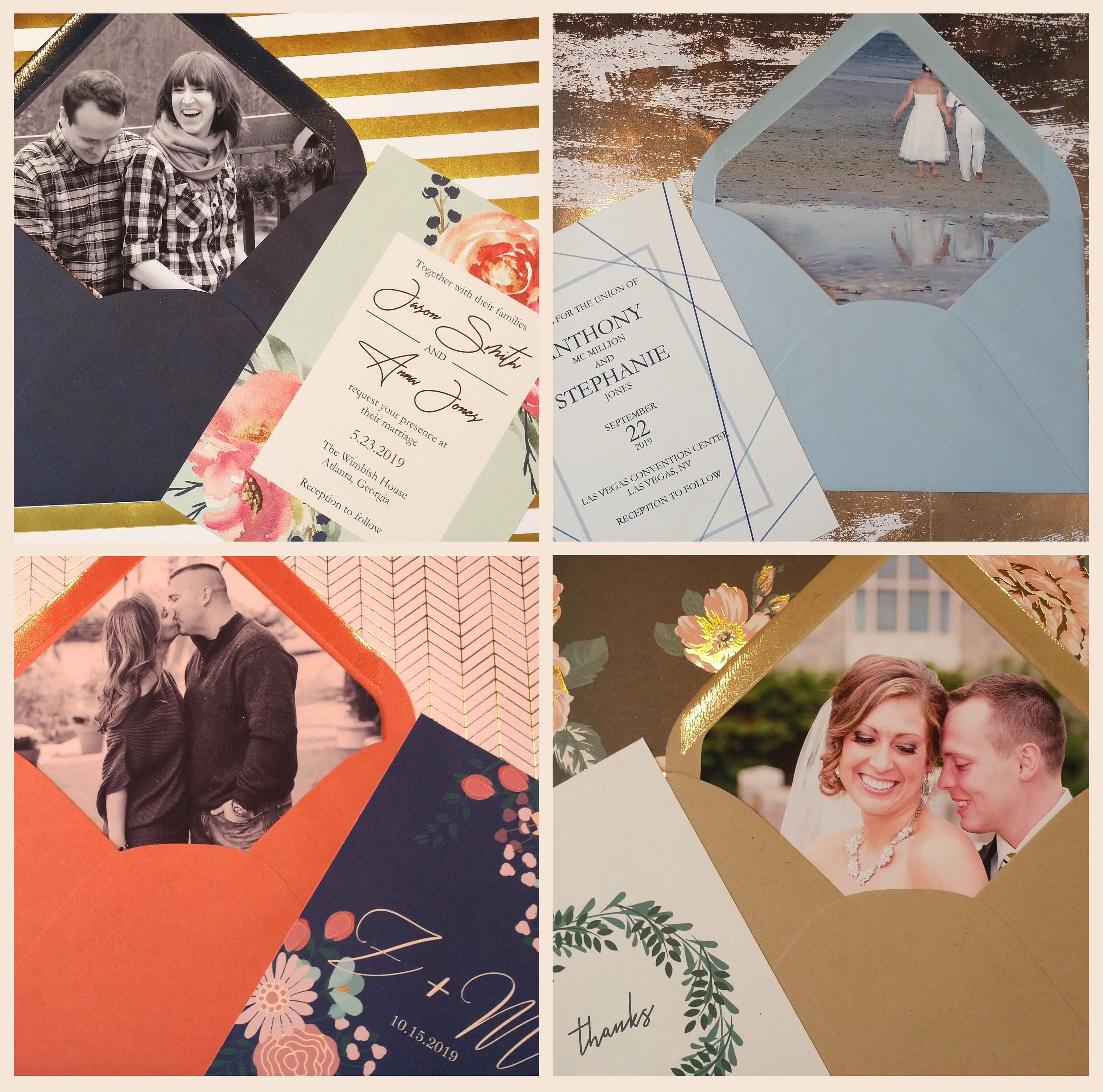 Custom Personalized Envelope Liner Plus Envelope for Wedding ...