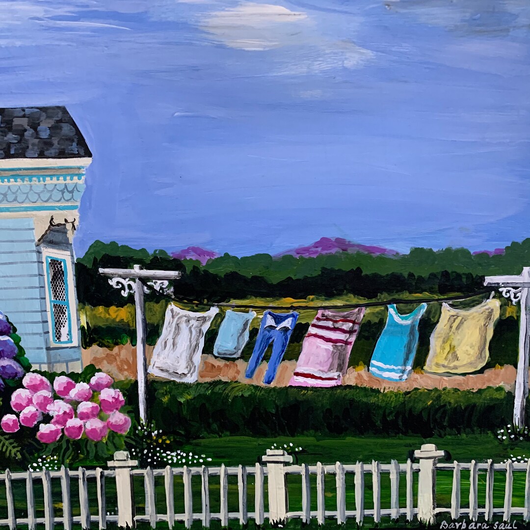 Blue Victorian With Clothesline - Etsy