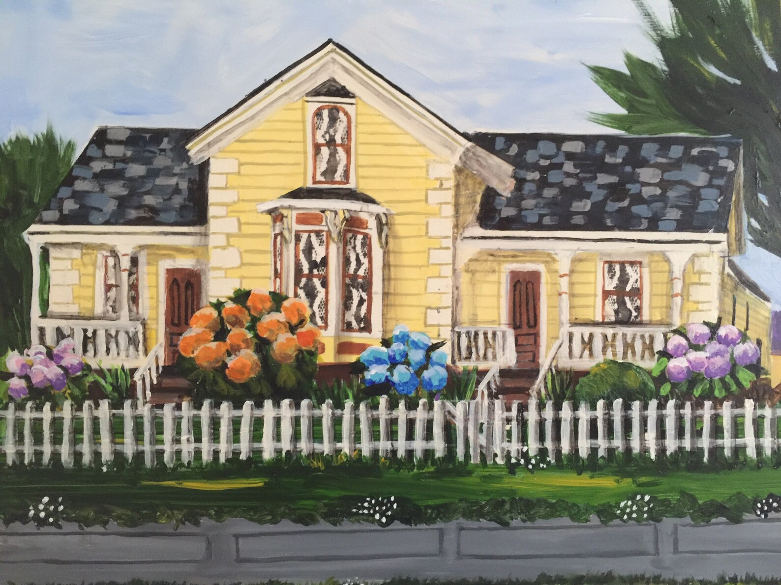 Yellow Farmhouse - Etsy