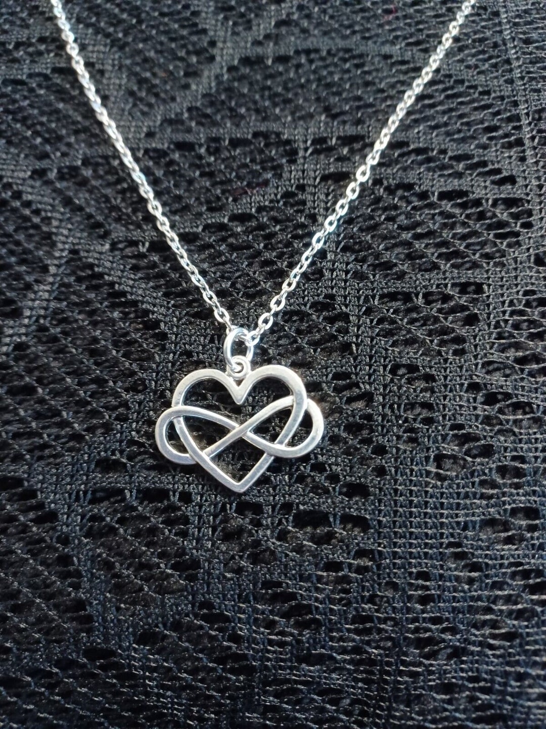 Heart Infinity Pendant Polyamory Size Inclusive Silver Tone Polyamorous ...