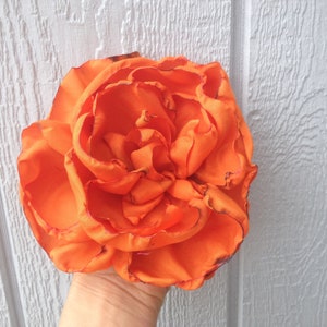 Tangerine Orange GIANT Flower Flamenco Hair Clip-pin Belly Dance Tango ...