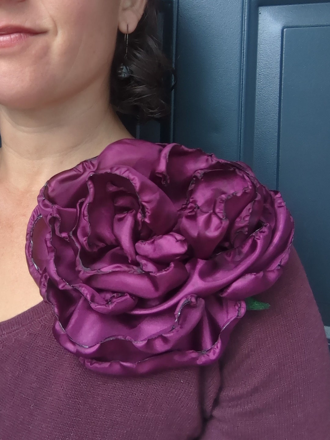 Violet Red GIANT Flower Fascinator-deep FLAMENCO -lucious Rose - Belly ...