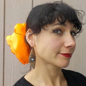 Orange GIANT Flower - Flamenco Hair Clip-pin - Neon Orange - Belly ...
