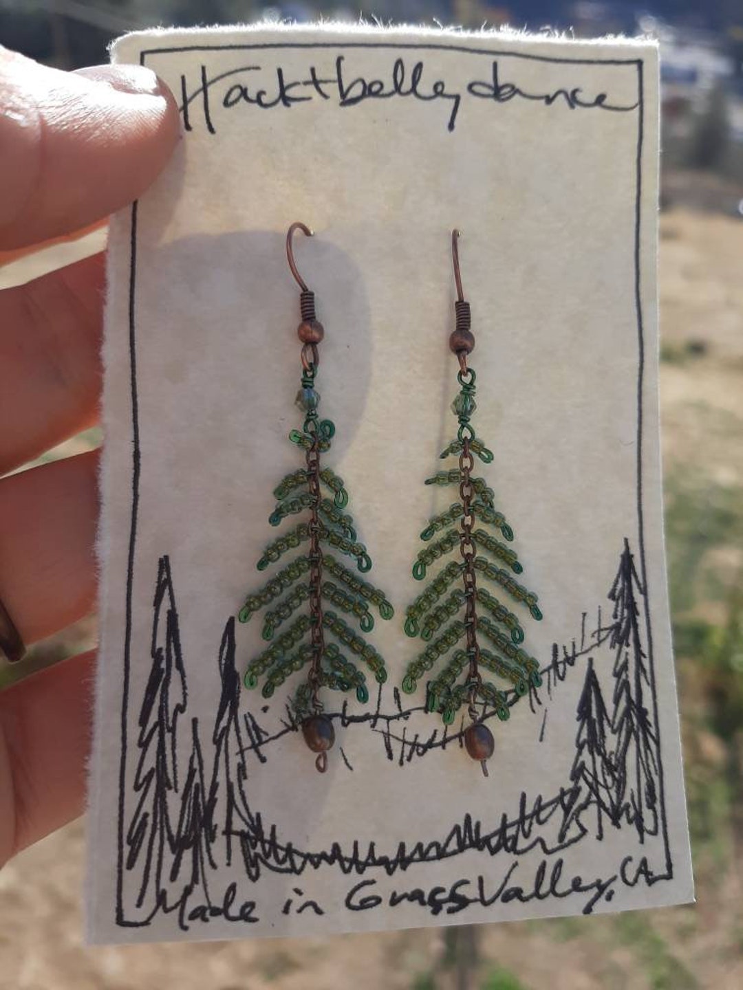 Beaded Pine Tree Earrings: Evergreen Christmas Conifers - Etsy