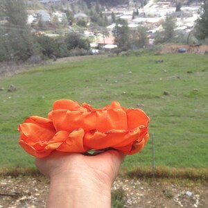 Tangerine Orange GIANT Flower Flamenco Hair Clip-pin Belly Dance Tango ...