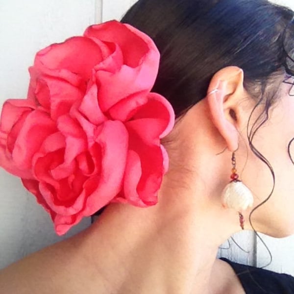 Pink Hair Flower - Etsy