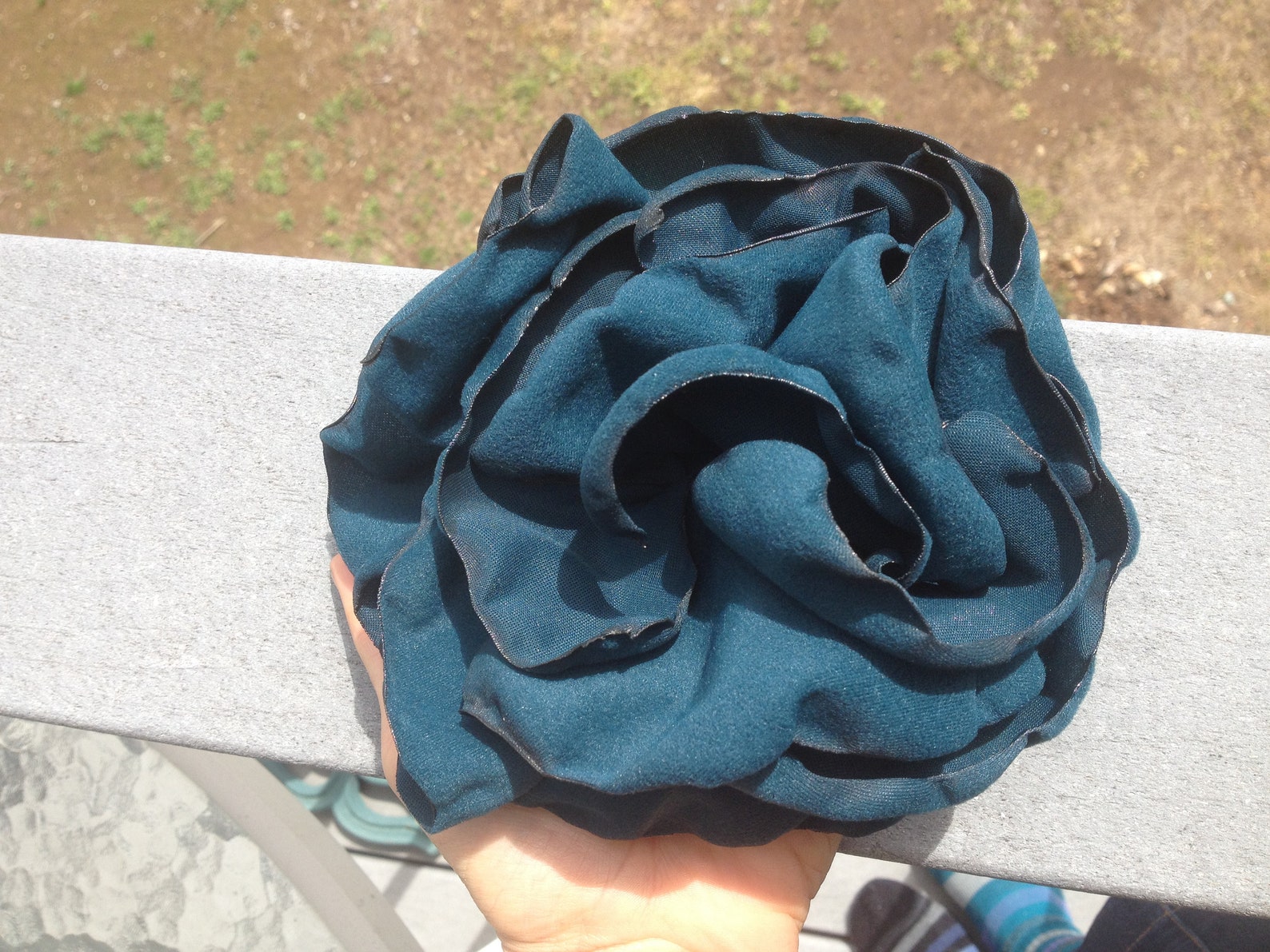 Dark Turquoise GIANT Flower Flamenco Hair Clip-pin Blue Green Belly ...