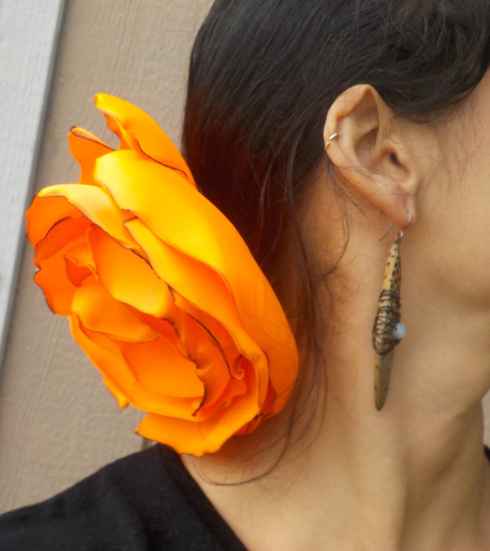 Orange GIANT Flower Flamenco Hair Clip-pin Neon Orange - Etsy
