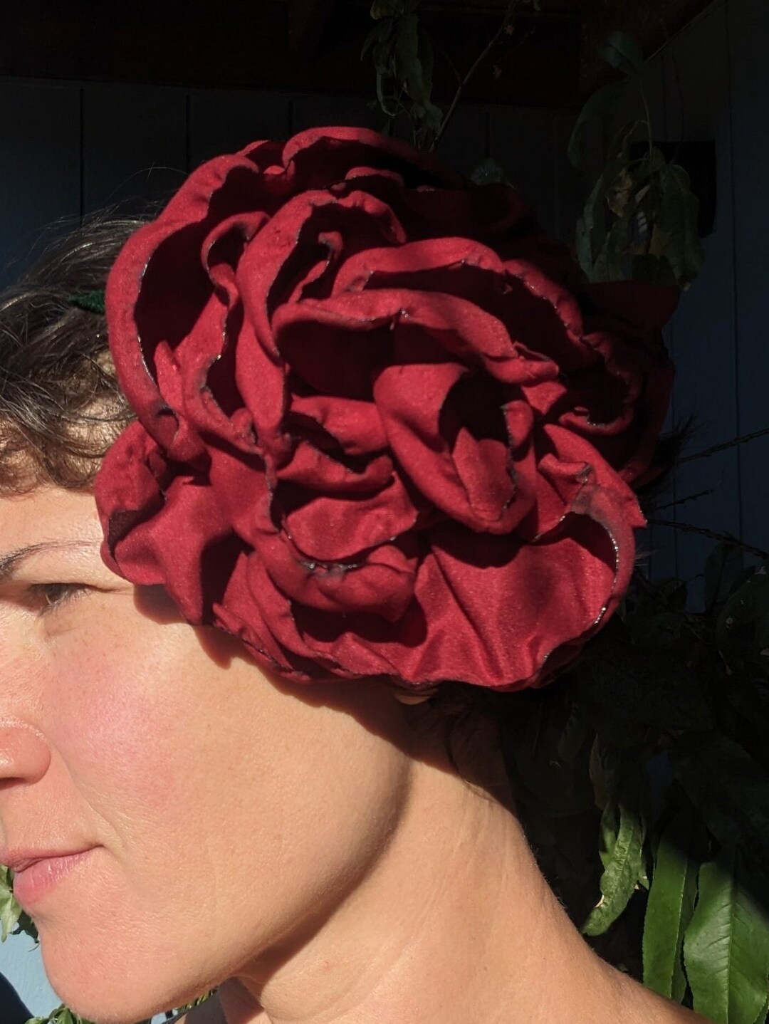 Red Flower GIANT Hair Clip - Deep Red Belly Dance- Flamenco Flower ...