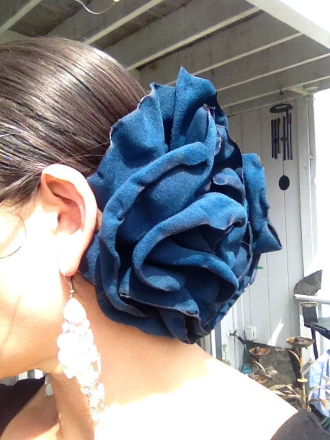 Dark Turquoise GIANT Flower - Flamenco Hair Clip-pin - Blue Green ...