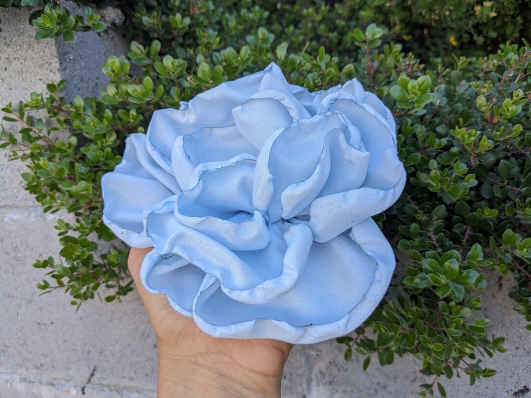 Giant Light Blue Flower Pin: Upcycled Linen Hair Clip (6.5-7 Inches) - Etsy