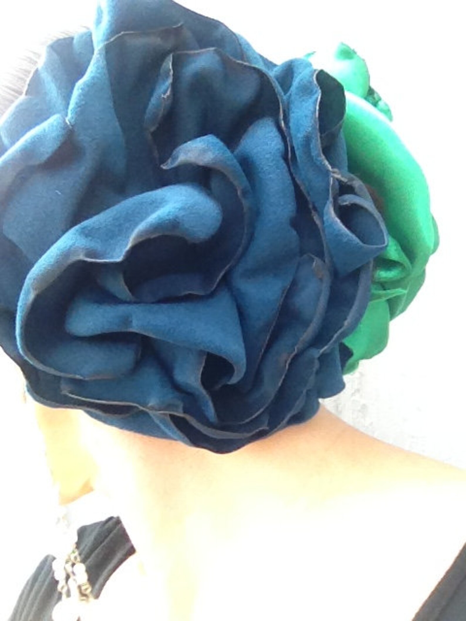 Dark Turquoise GIANT Flower Flamenco Hair Clip-pin Blue Green Belly ...