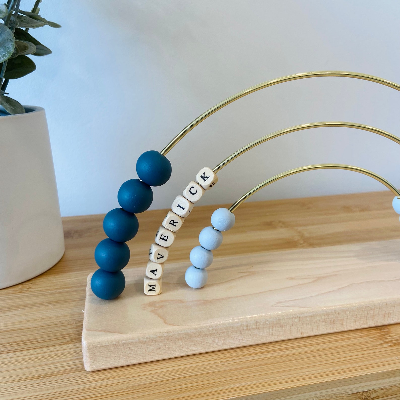 Wooden Rainbow Abacus Blue Nursery and Kids Room Decor - Etsy