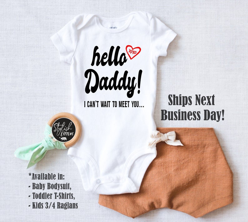 Hello Daddy GIFT BOX Baby Onesies® Pregnancy Announcement - Etsy