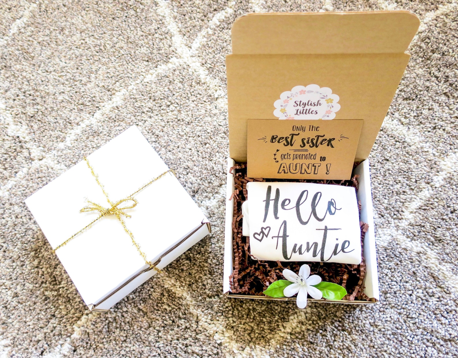 Hello Auntie Gift Box an Adorable Pregnancy Announcement and Baby ...