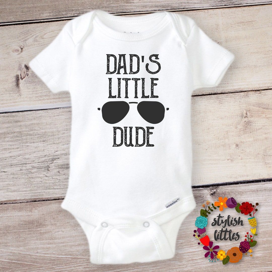 Dads Little Dude Onesie ®, Baby Boy Onesie, Hipster Dad, Hipster Onesie ...