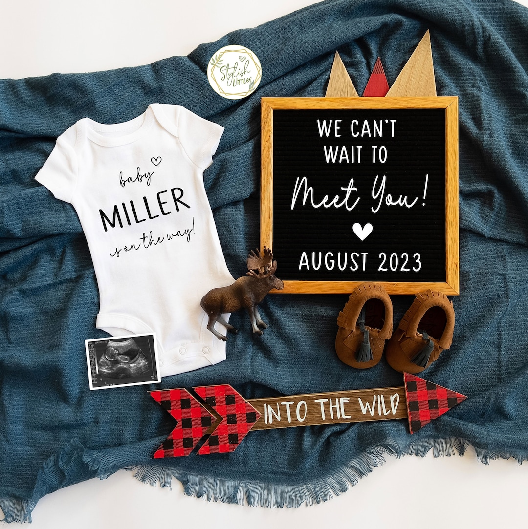 Rustic DIGITAL Pregnancy Announcement Woodland Style a Personalized ...