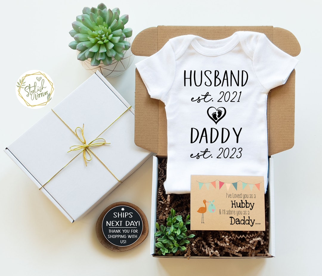 Promoted to Daddy Pregnancy Announcement Boho Baby Onesie® Gift Box for ...
