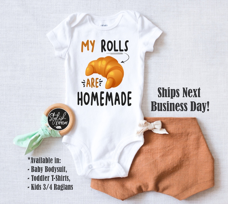 Homemade Rolls Funny Baby Food Onesies® Chubby Baby Bodysuit - Etsy