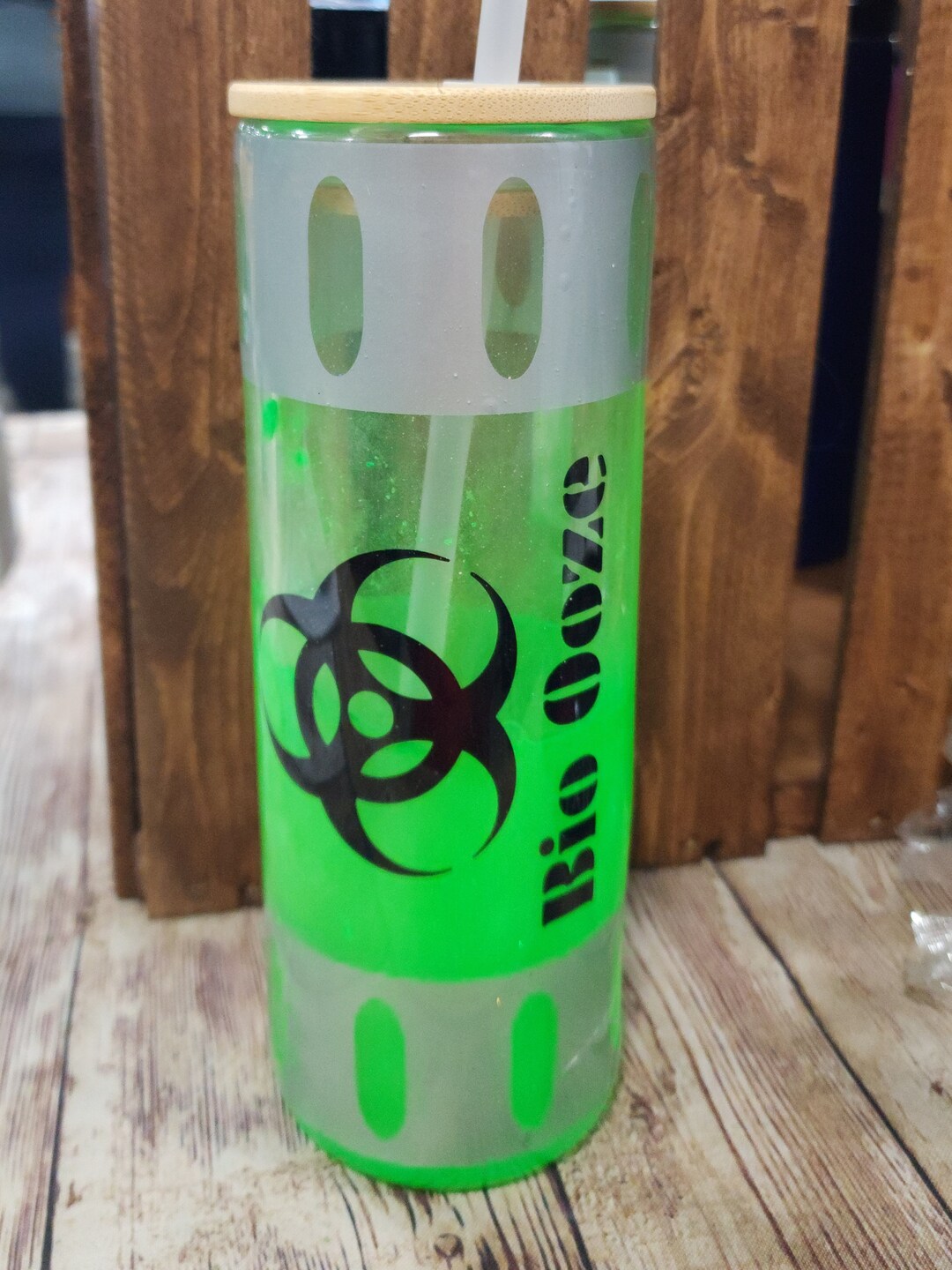 20oz Skinny Bio Ooze Glass Snow Globe Drip Tumbler. - Etsy