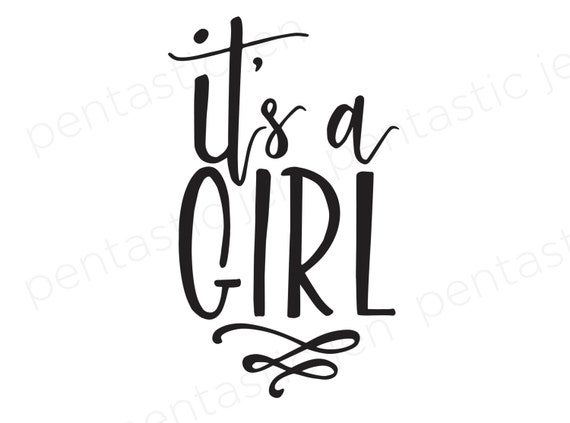 It's a GIRL Hand-lettered Vector Artwork | Etsy