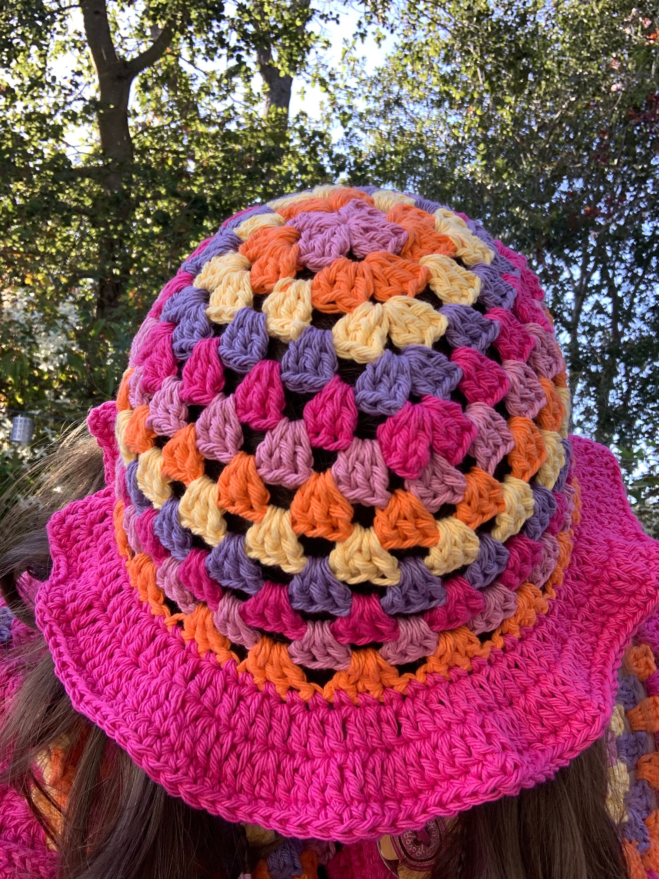 Crochet Granny Square Bucket Hat | Etsy Crochet Granny Square Bucket Hat | Etsy