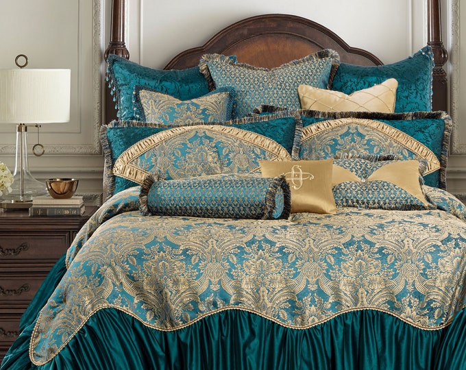 Teal Gold Bedding
