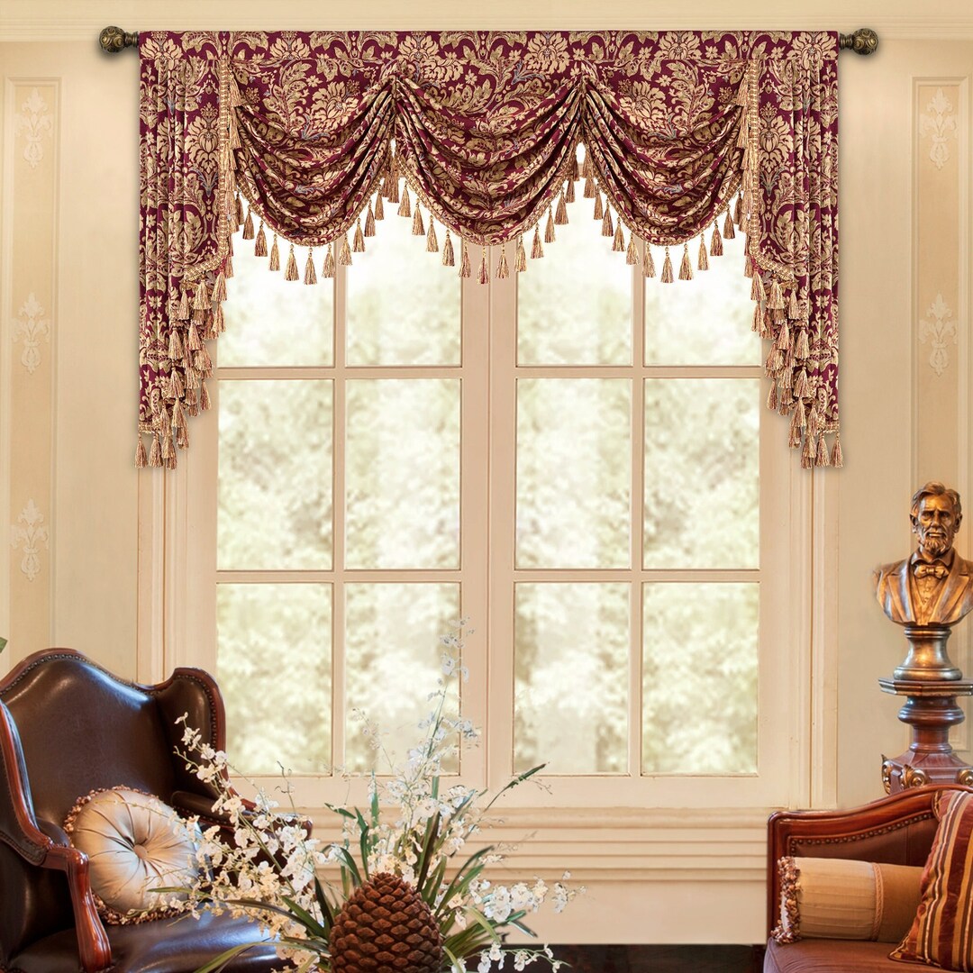 Lafaye Swag Valance Traditional Waterfall Valance for - Etsy