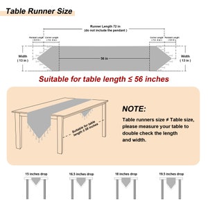 Milano Table Runner- Damask Table Runner With Tassels for Table ...