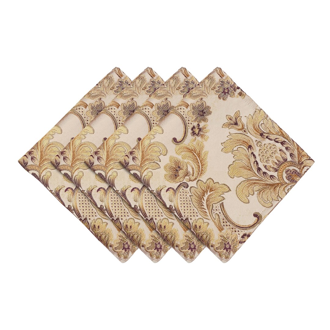 Beige Opulent Napkins Damask Cloth Napkins for Table Decoration 18x18 ...