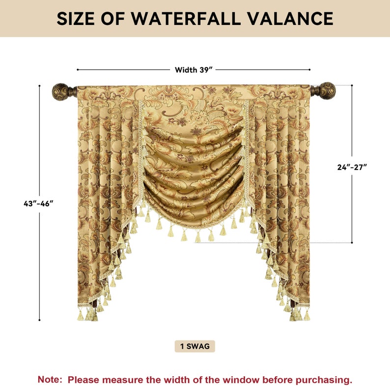 Opulent Swag Valance Traditional Waterfall Valance for - Etsy