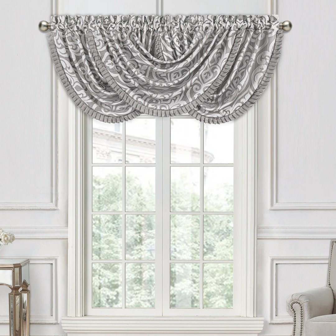 Norwich Waterfall Valance Contemporary Swag Valance for Windows 3-piece ...