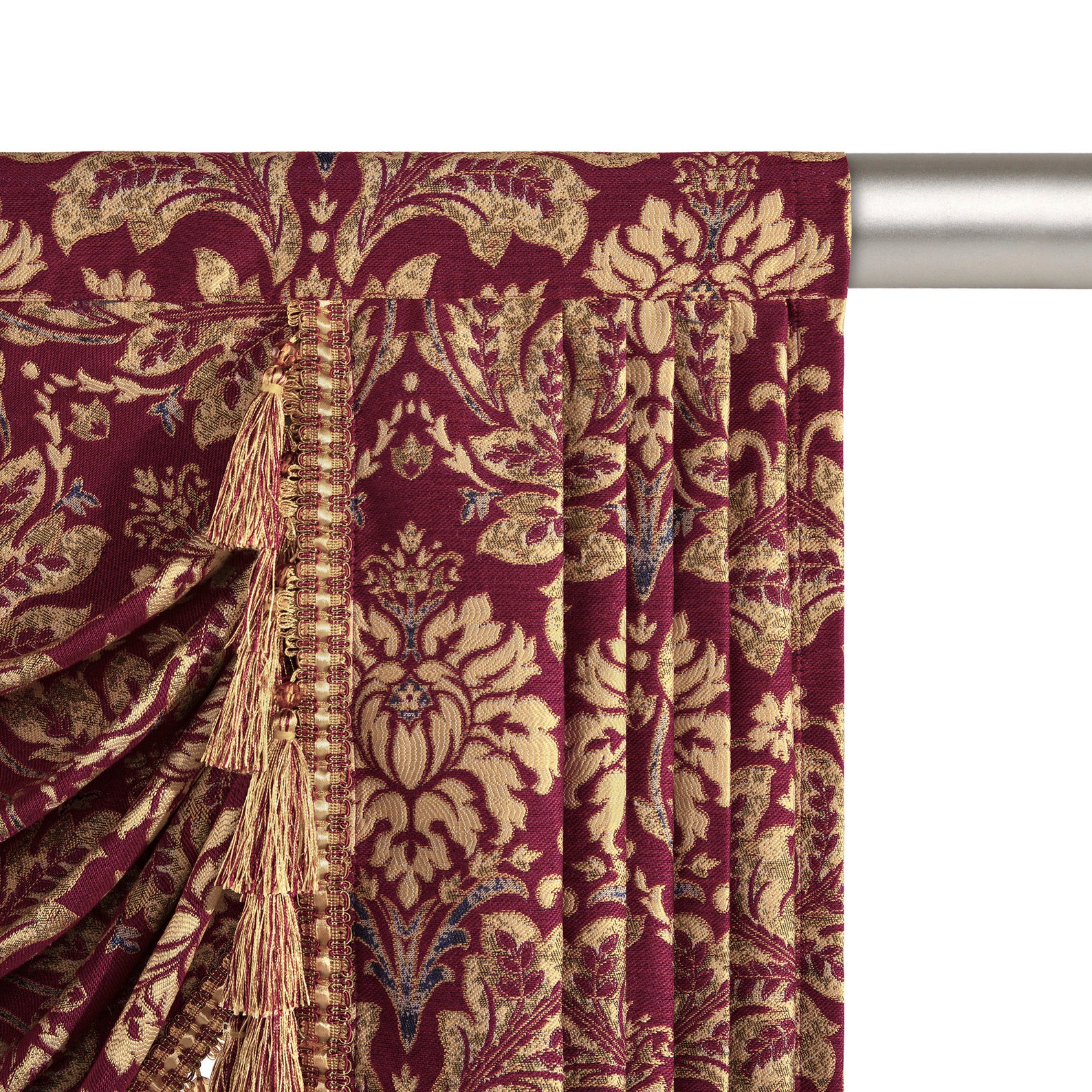 Lafaye Swag Valance- Traditional Waterfall Valance for Windows- Red ...