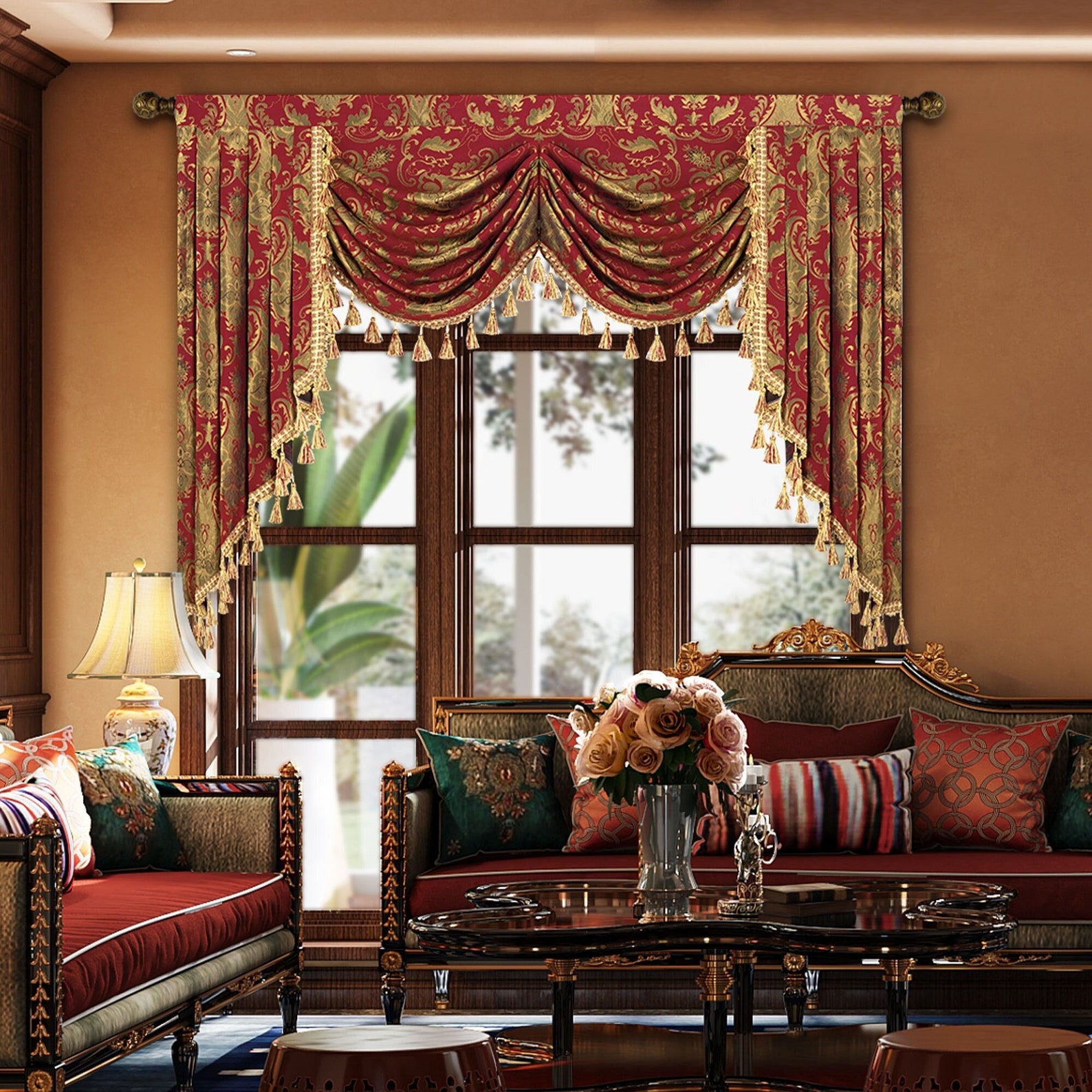 Florence Swag Valance Traditional Waterfall Valance for - Etsy