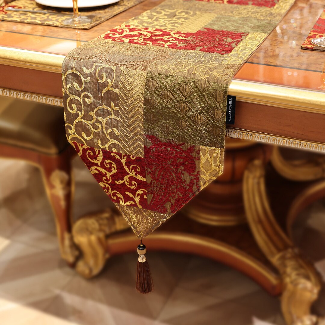 Loong Table Runner- Patchwork Table Runner With Tassels for Table ...
