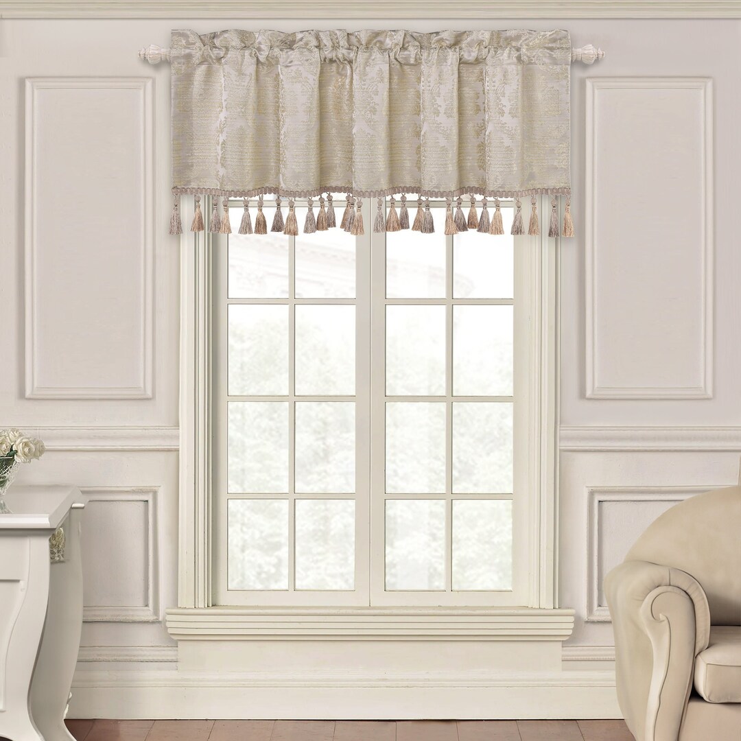 Elysee Valance Luxury Valance for Windows Beige Valance With Tassels ...