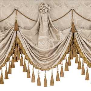 Palace Waterfall Valance- Traditional Swag Valance for Windows- Sand ...