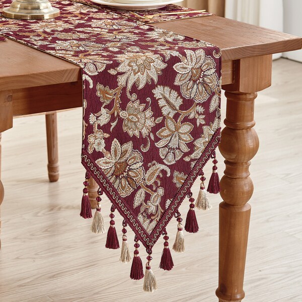 Burgundy Table Runner - Etsy