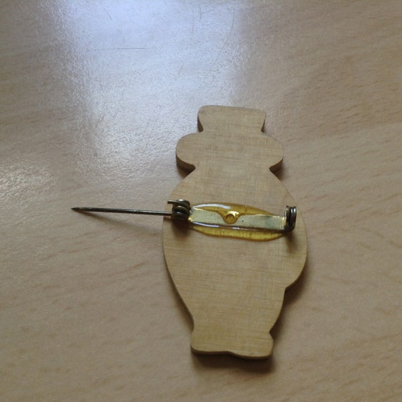 Vintage Wooden Harrods Mouse Badge Pin - Gem