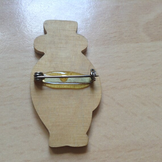 Vintage Wooden Harrods Mouse Badge Pin - Gem